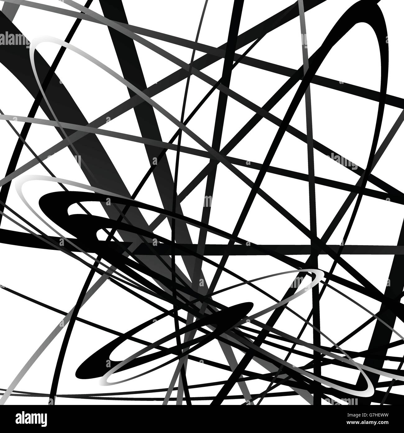 Abstract squiggle, squiggly, curvy lines. Monochrome geometric pattern ...