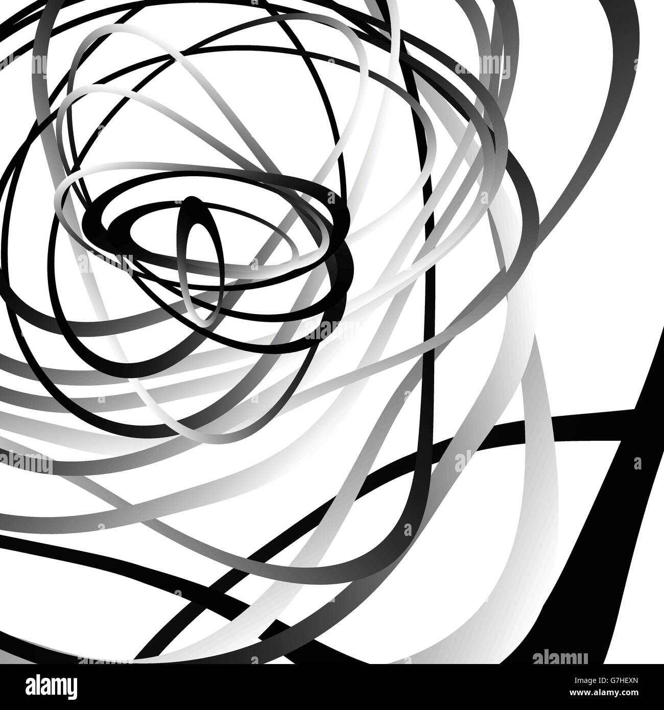Abstract squiggle, squiggly, curvy lines. Monochrome geometric pattern ...