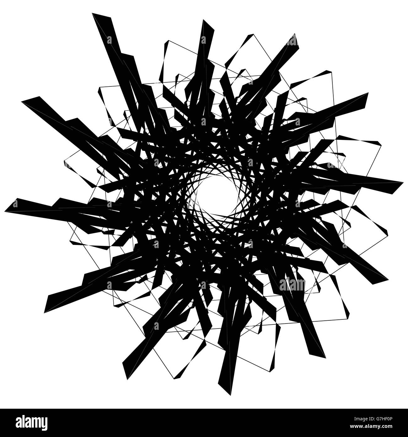 Circular geometric element. Rotating shapes, forms abstract ...