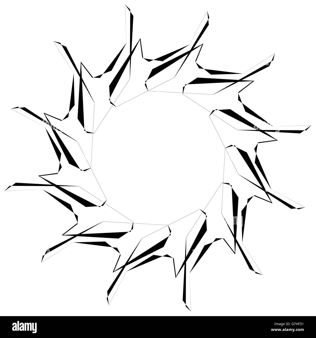 Circular geometric element. Rotating shapes, forms abstract ...