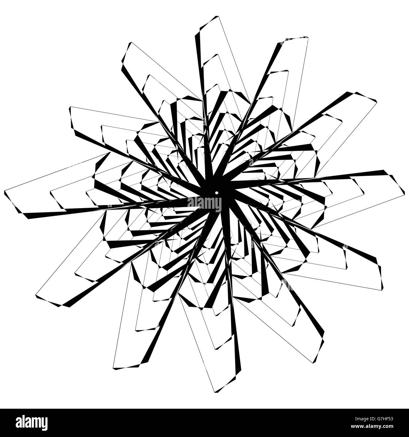 Circular geometric element. Rotating shapes, forms abstract ...