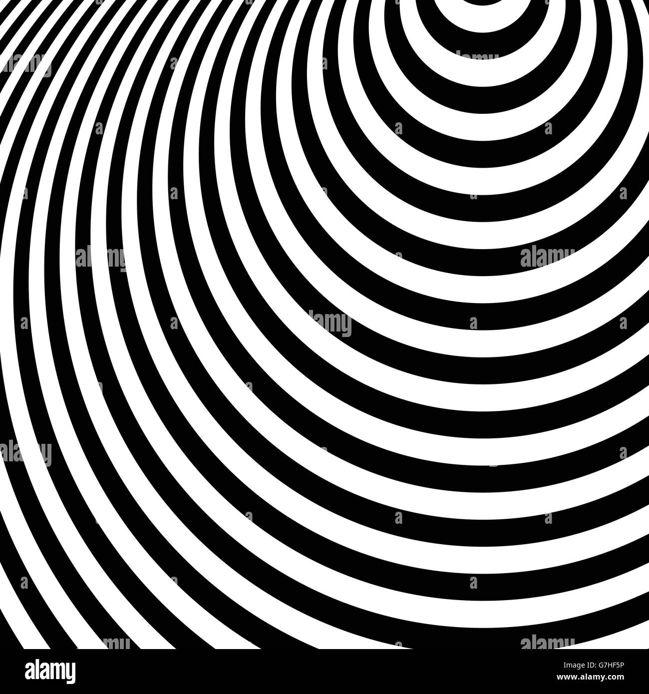 Concentric circles, ovals. Radial, radiating circles pattern. Ripple ...