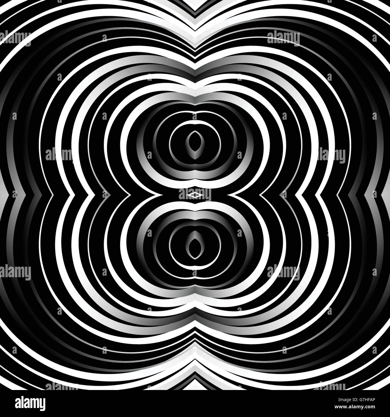 Concentric circles, rings abstract pattern. Monochrome geometric ...