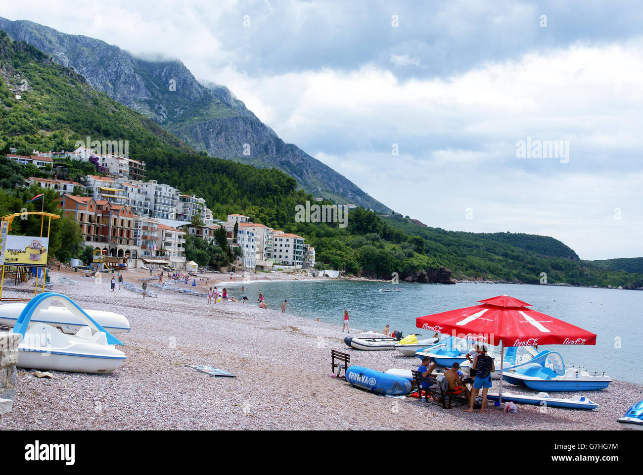 Becici Beach, Becici, Budva Riviera, Montenegro Stock Photo - Alamy