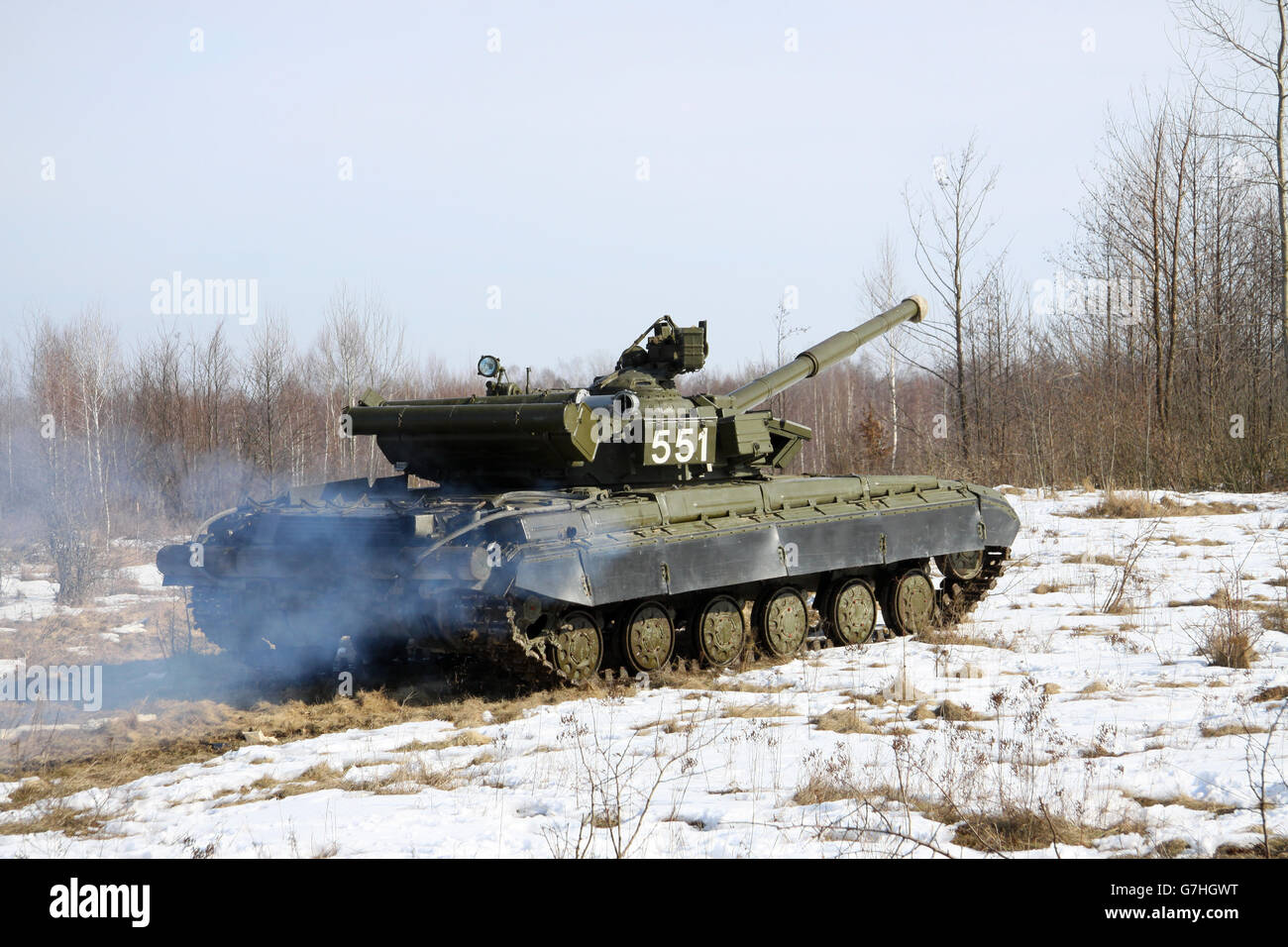 Zhitomir Region, Ukraine - March 10, 2011: Ukrainian Army main battle ...