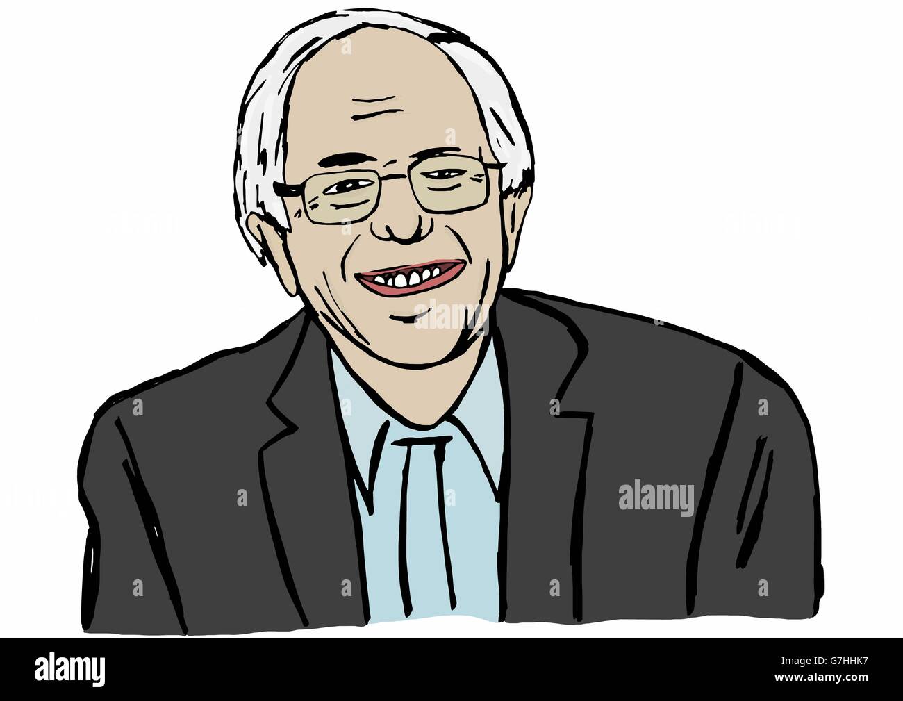 Illustration of Bernie Sanders running for presidential Stock Photo - Alamy