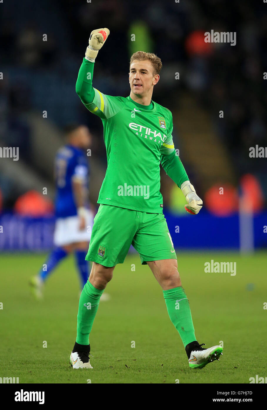 Manchester City goalkeeper Joe Hart celebrates after the Barclays ...