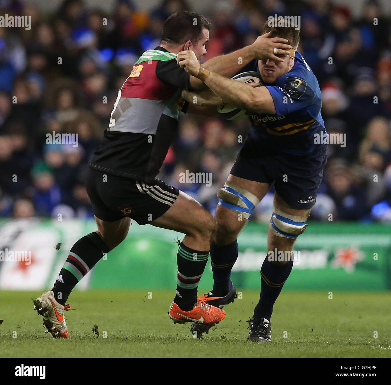 Leinster's Dominic Ryan (right) and Harlequins Will Collier during the ...