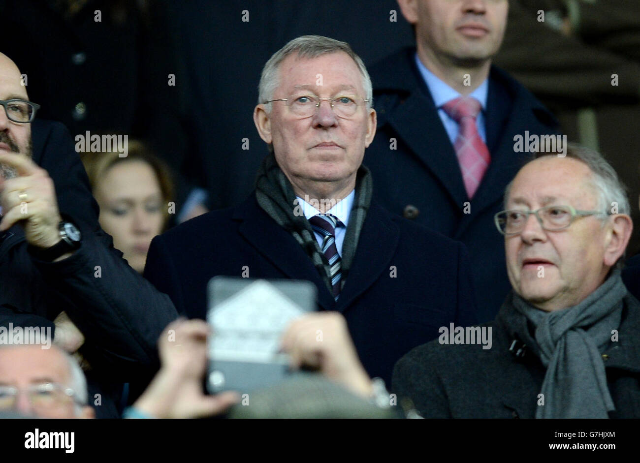 Former Manchester United manager Alex Ferguson in the stands before the ...