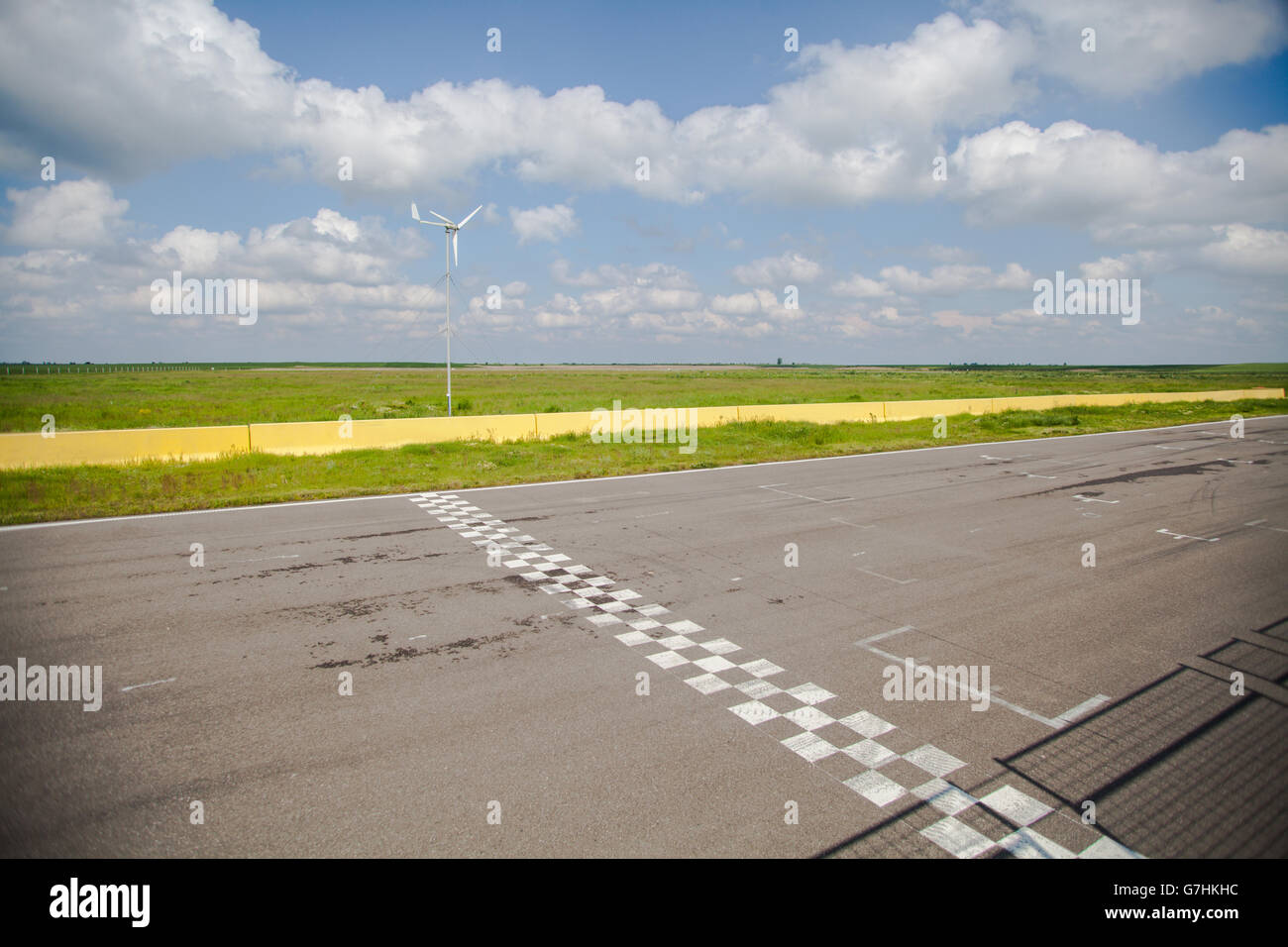 Color image of the finish line of a motor sport circuit Stock Photo - Alamy