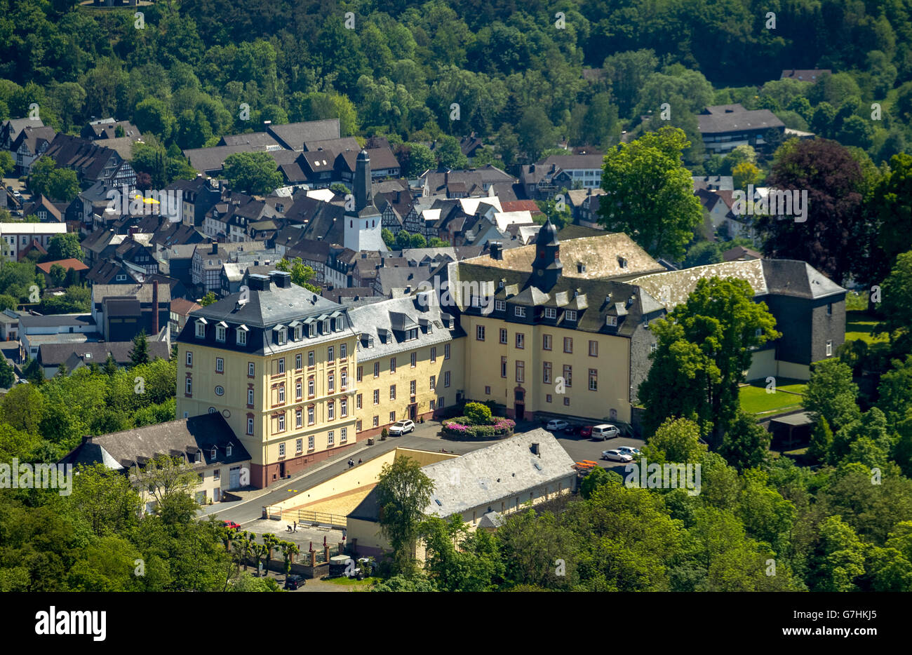 Aerial view, Schloss Wittgenstein, Wittgenstein Castle, aerial view ...