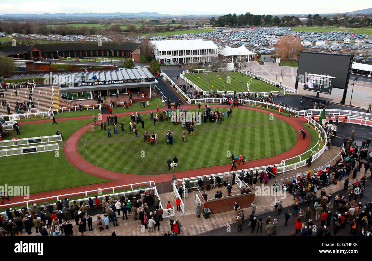 A view of the parade ring at cheltenham racecourse hi-res stock ...