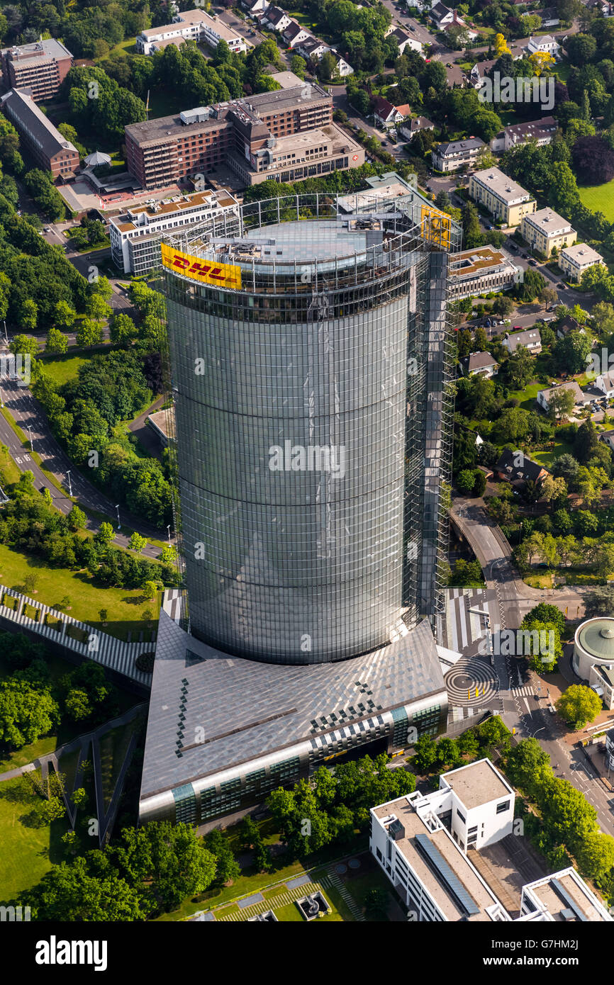 Aerial view, German Post World Net HQ DPAG, Post Tower in Bonn, DHL ...