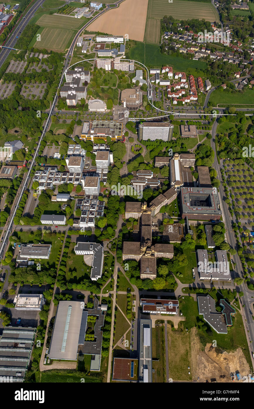 Aerial view, Dortmund University, Campus Dortmund, Dortmund, Ruhr ...