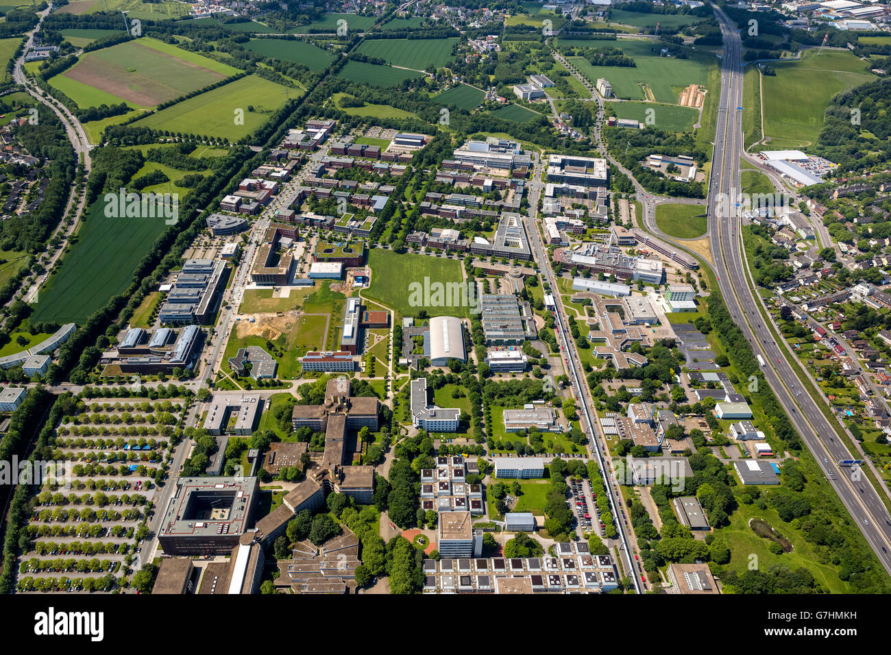 Aerial view, TechnologieParkDortmund, Campus Dortmund, University of ...