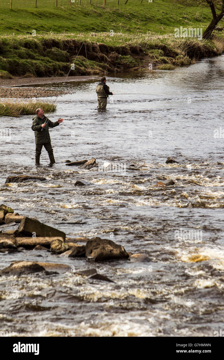 Fishing on Scottish River Stock Photo - Alamy