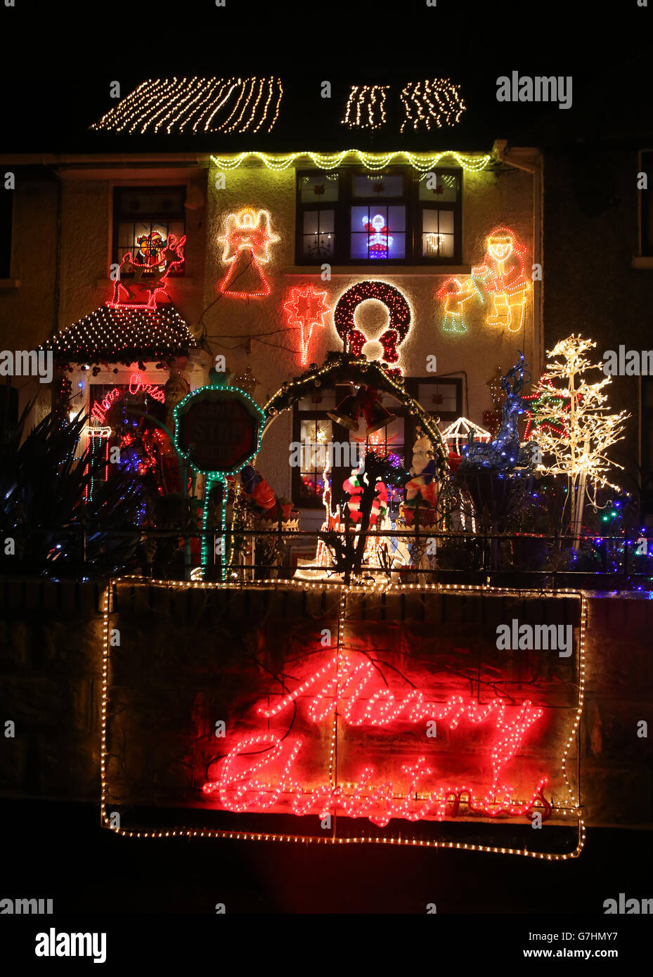 A house covered in Christmas lights in the Inchicore area of Dublin ...