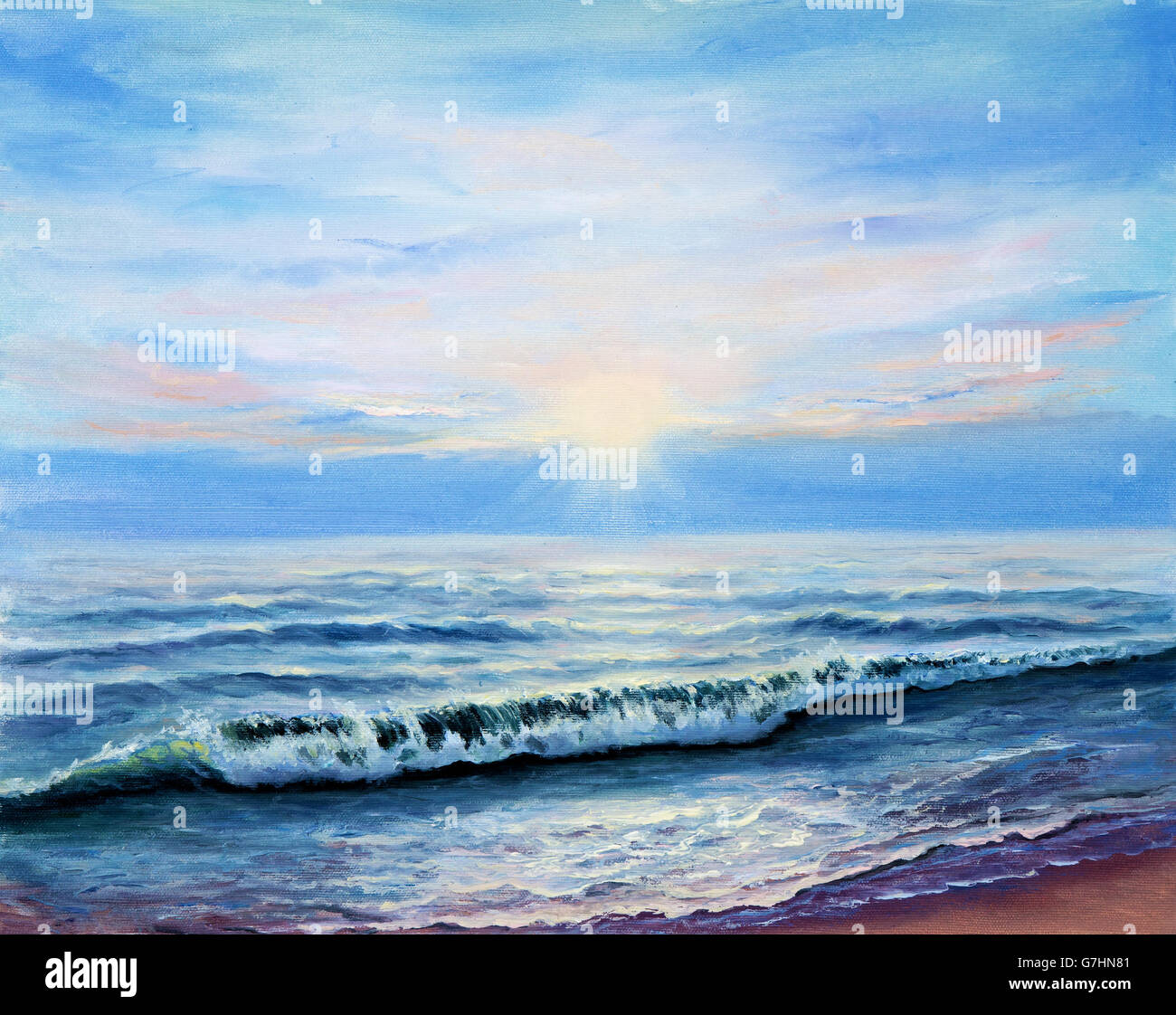 Oil painting beach shoreline hi-res stock photography and images - Alamy