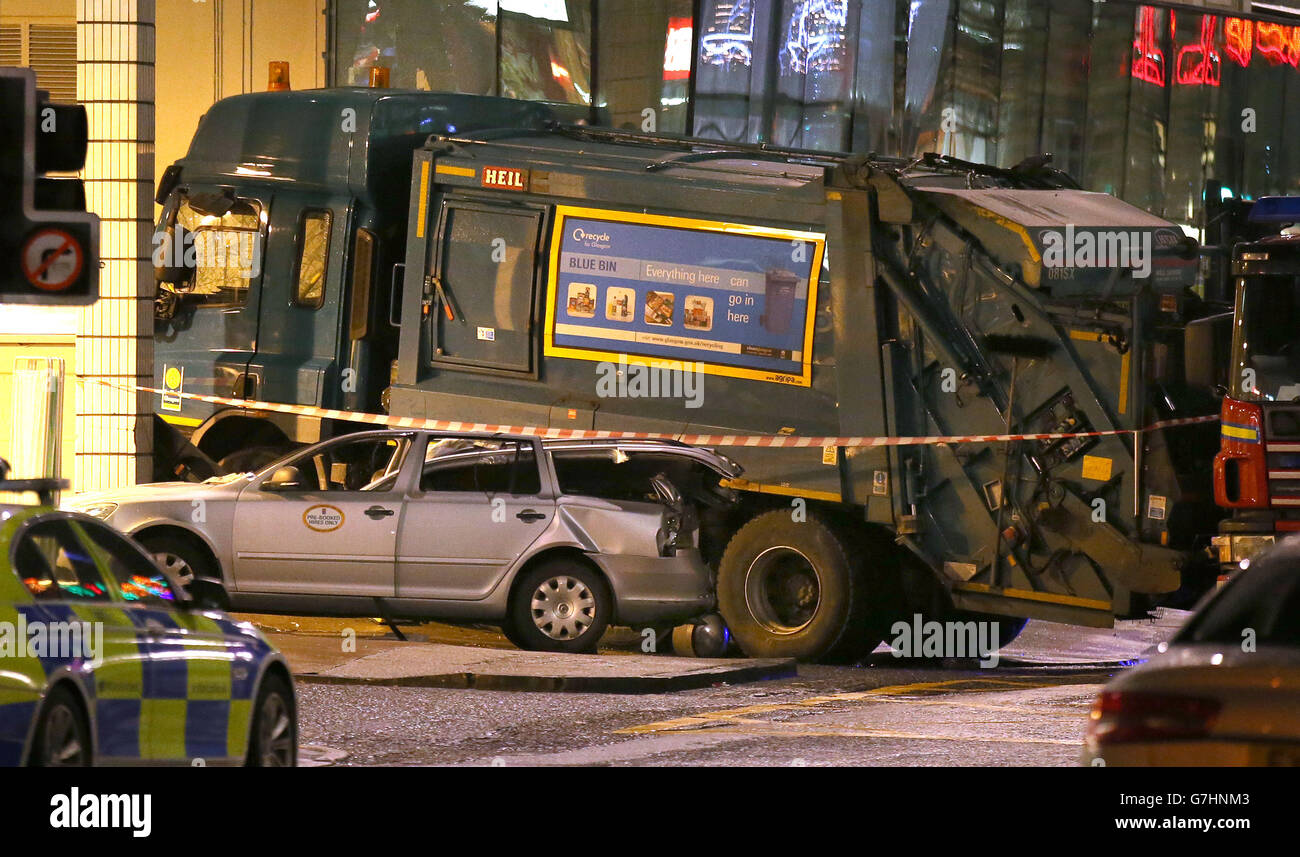 The scene in Glasgow's George Square after it is understood a bin lorry ...
