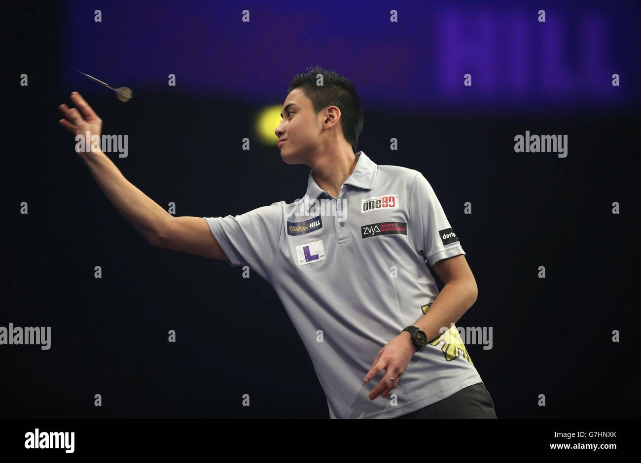 Rowby-John Rodriguez during his match against Raymond van Barneveld ...