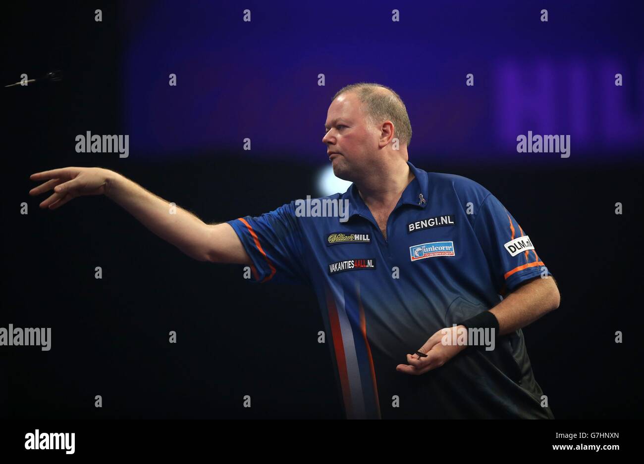 Raymond van Barneveld during his match against Rowby-John Rodriguez ...