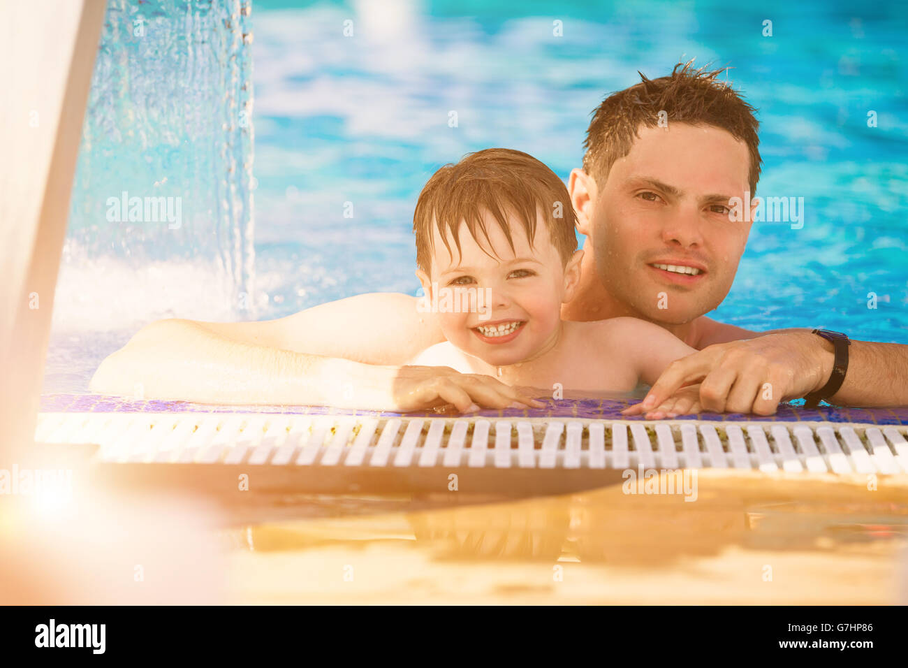 Father playing with baby in the water hi-res stock photography and ...