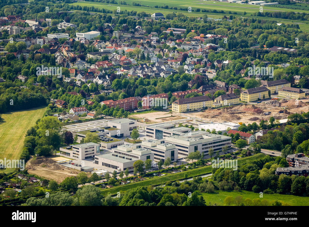 Aerial view, HSLH, University Lippstadt Hamm, Paracelsuspark, former ...