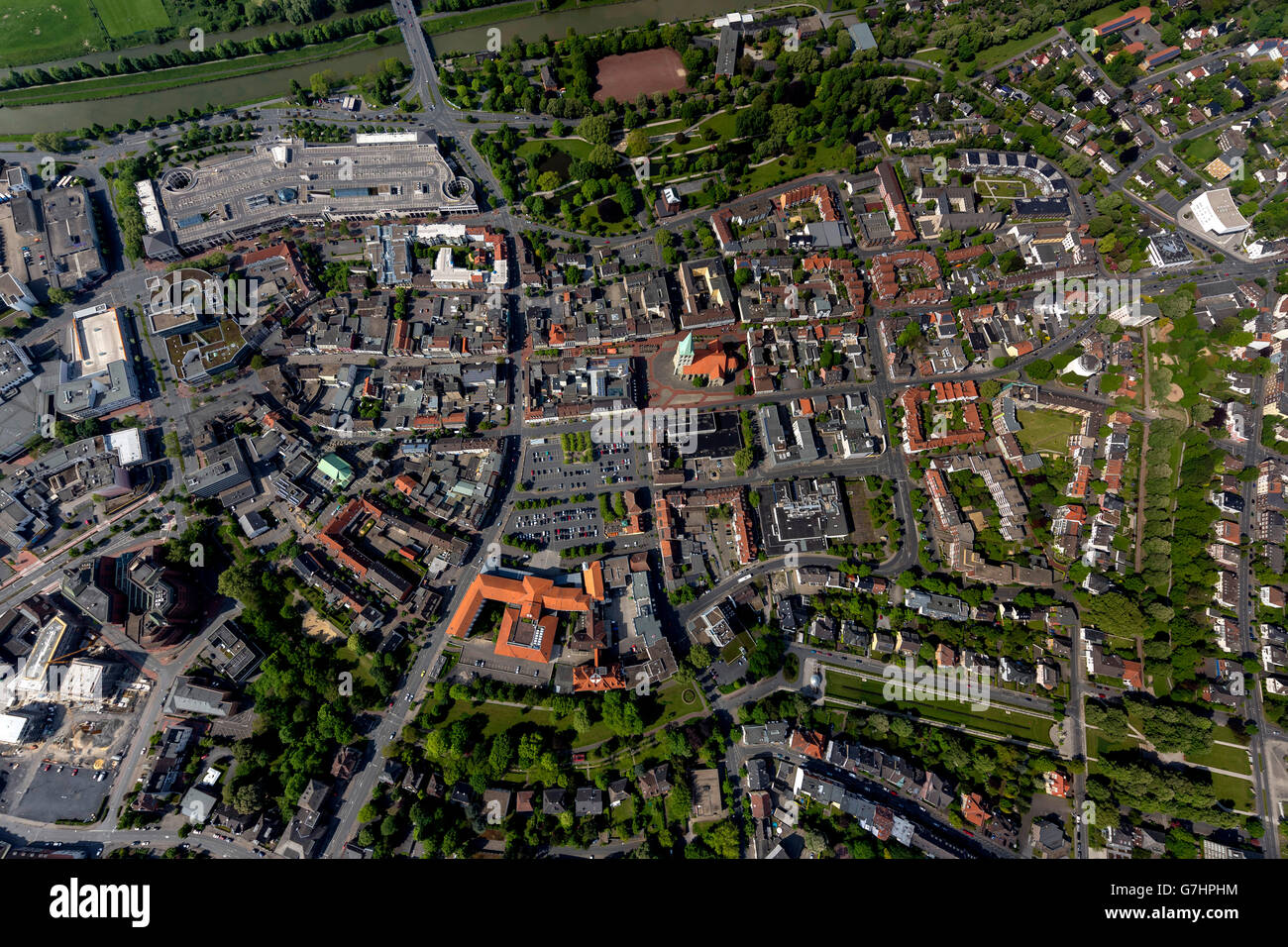 Aerial view, HSLH, University Lippstadt Hamm, Paracelsuspark, former ...