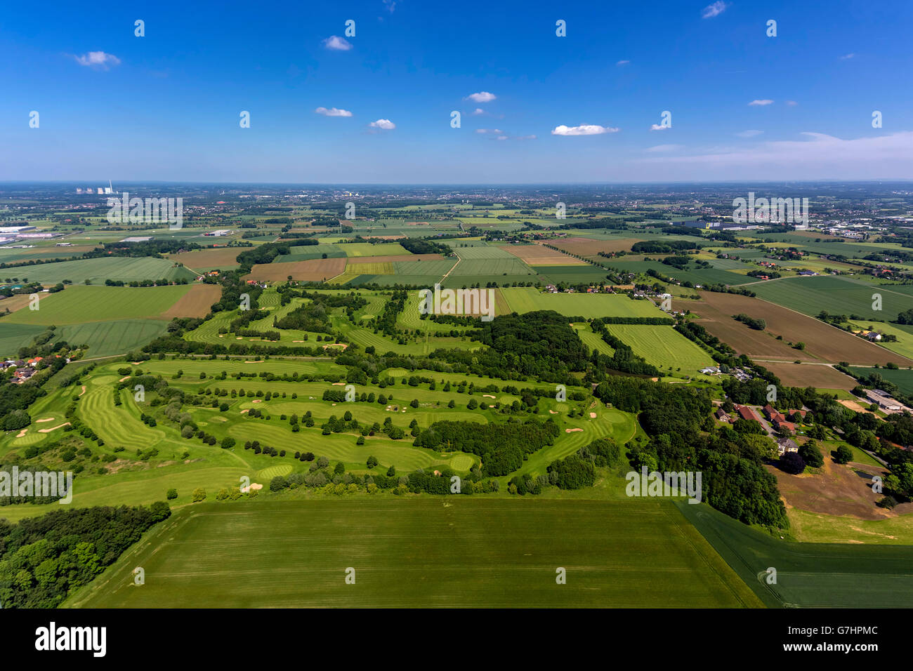 Aerial view, Golf Club Hamm, Golfclub Hamm Drechen, golf course ...