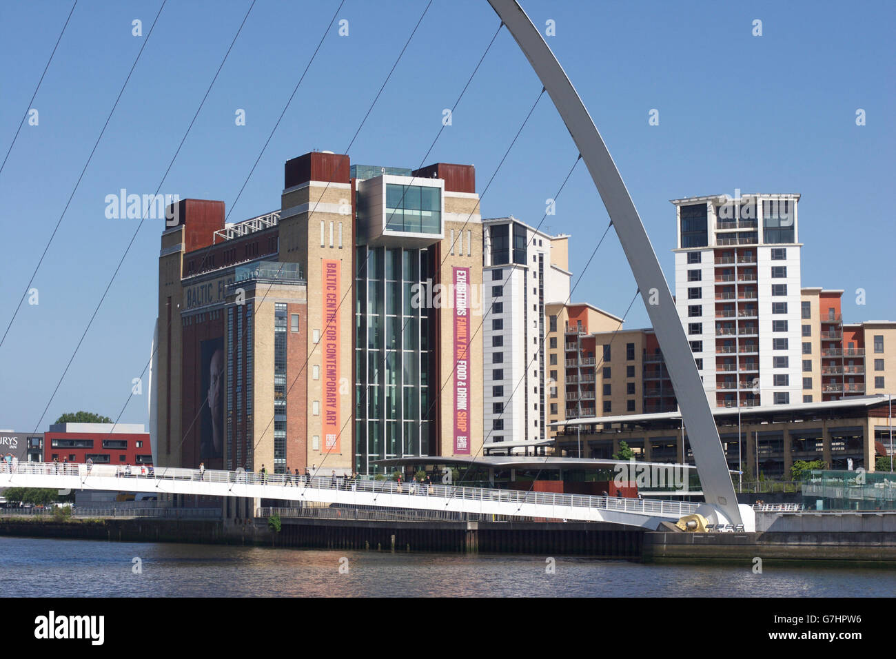 Baltic Centre and Millennium Bridge in Newcastle Stock Photo - Alamy