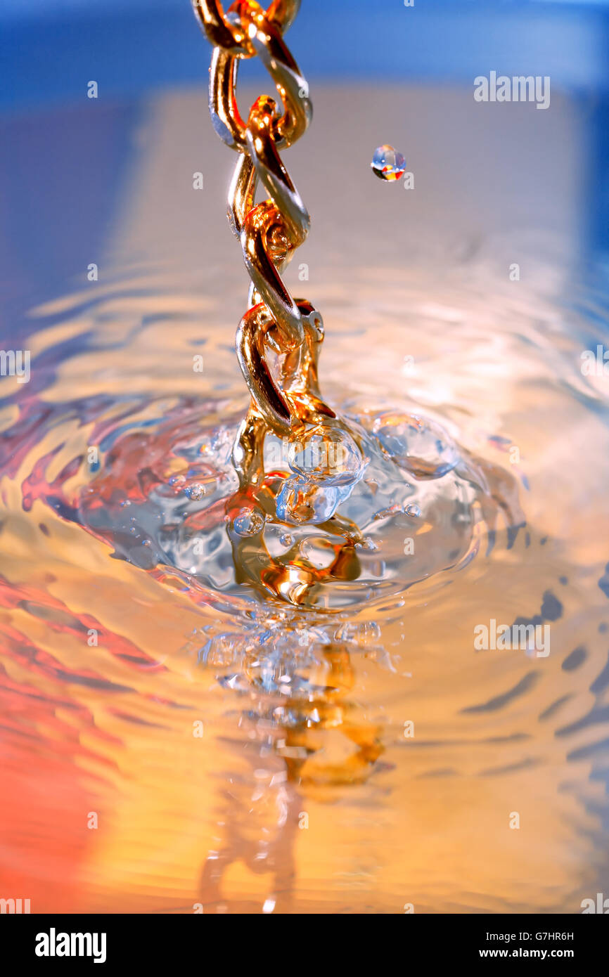 Water fantasy. Nice abstract color water surface with metal chain Stock ...