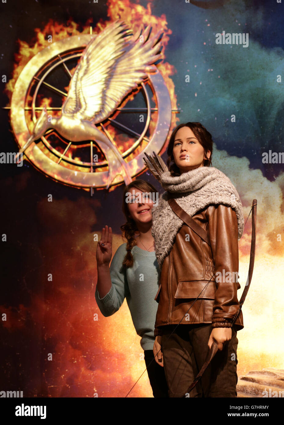 Hunger Games wax figure at Madame Tussauds - London Stock Photo - Alamy