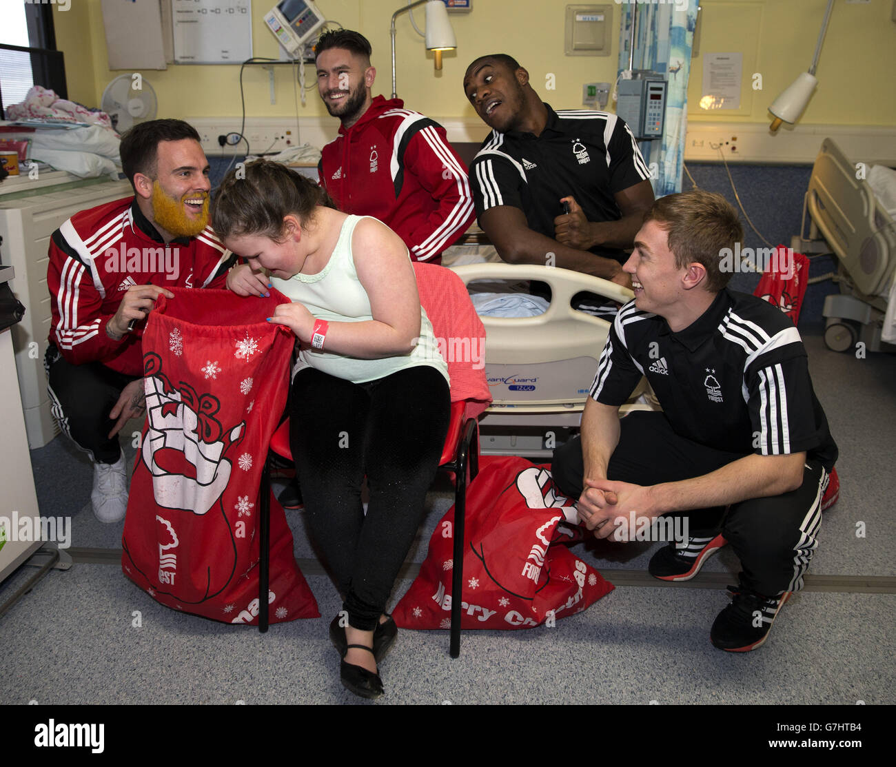 Soccer - Nottingham Forest Hospital Visit - Queens Medical Centre Stock ...