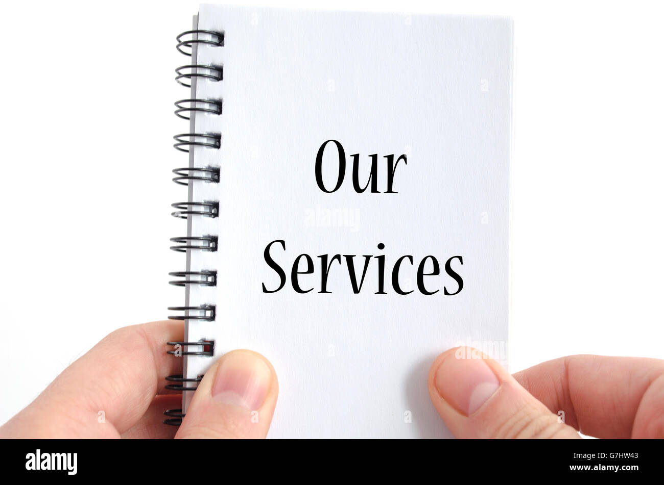 Our services text concept isolated over white background Stock Photo ...