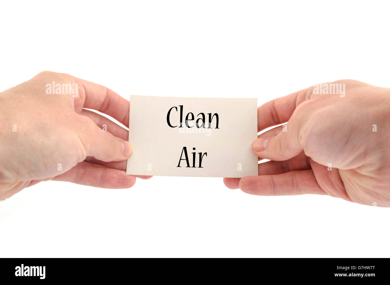 Clean air text concept isolated over white background Stock Photo - Alamy