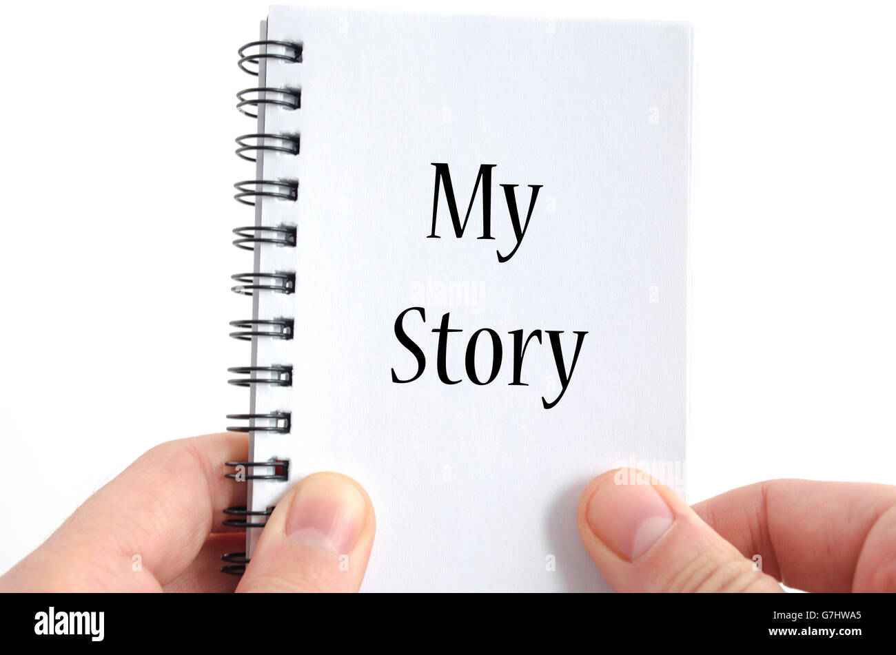 My story text concept isolated over white background Stock Photo - Alamy