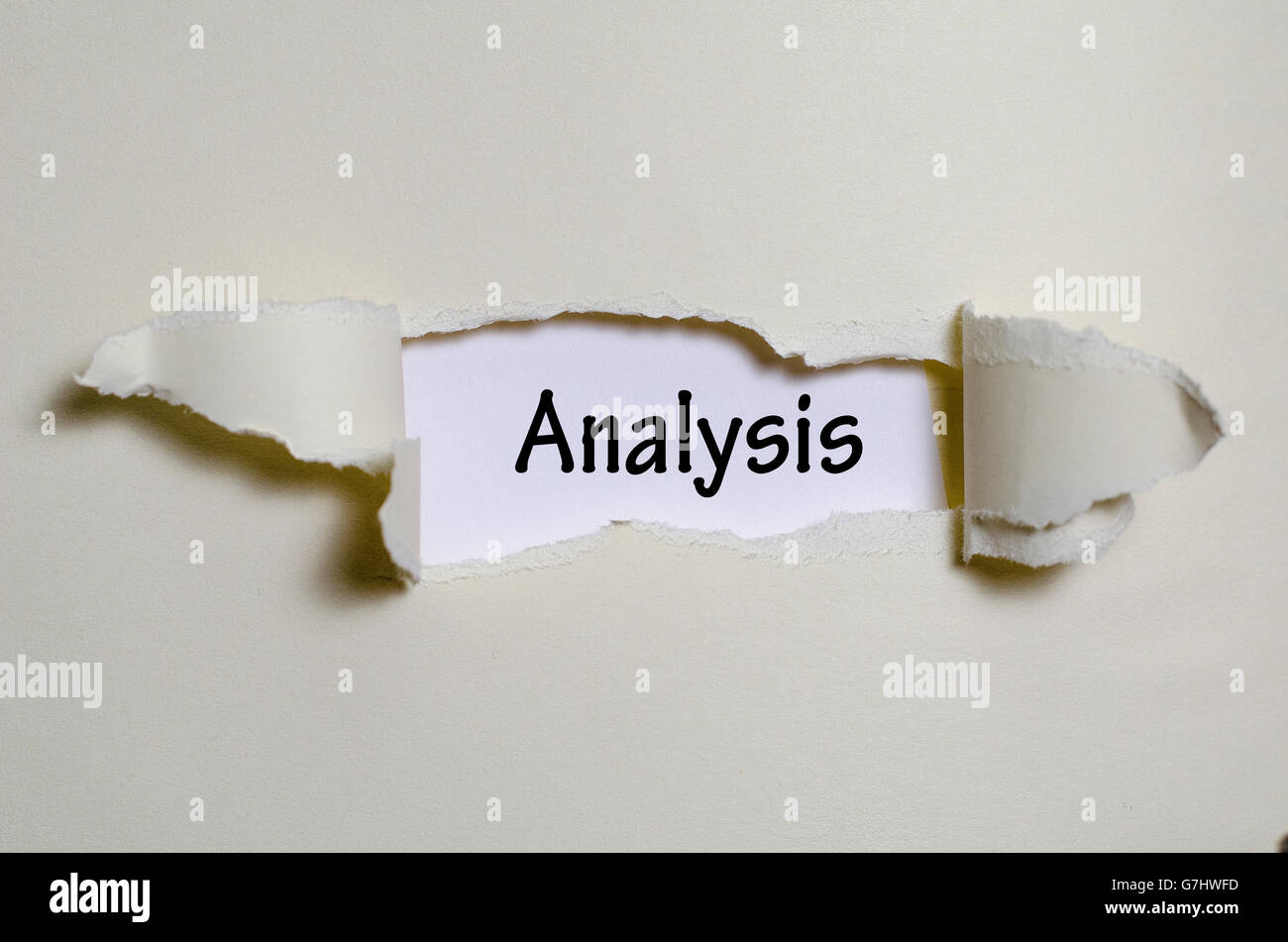 The word analysis appearing behind torn paper Stock Photo - Alamy
