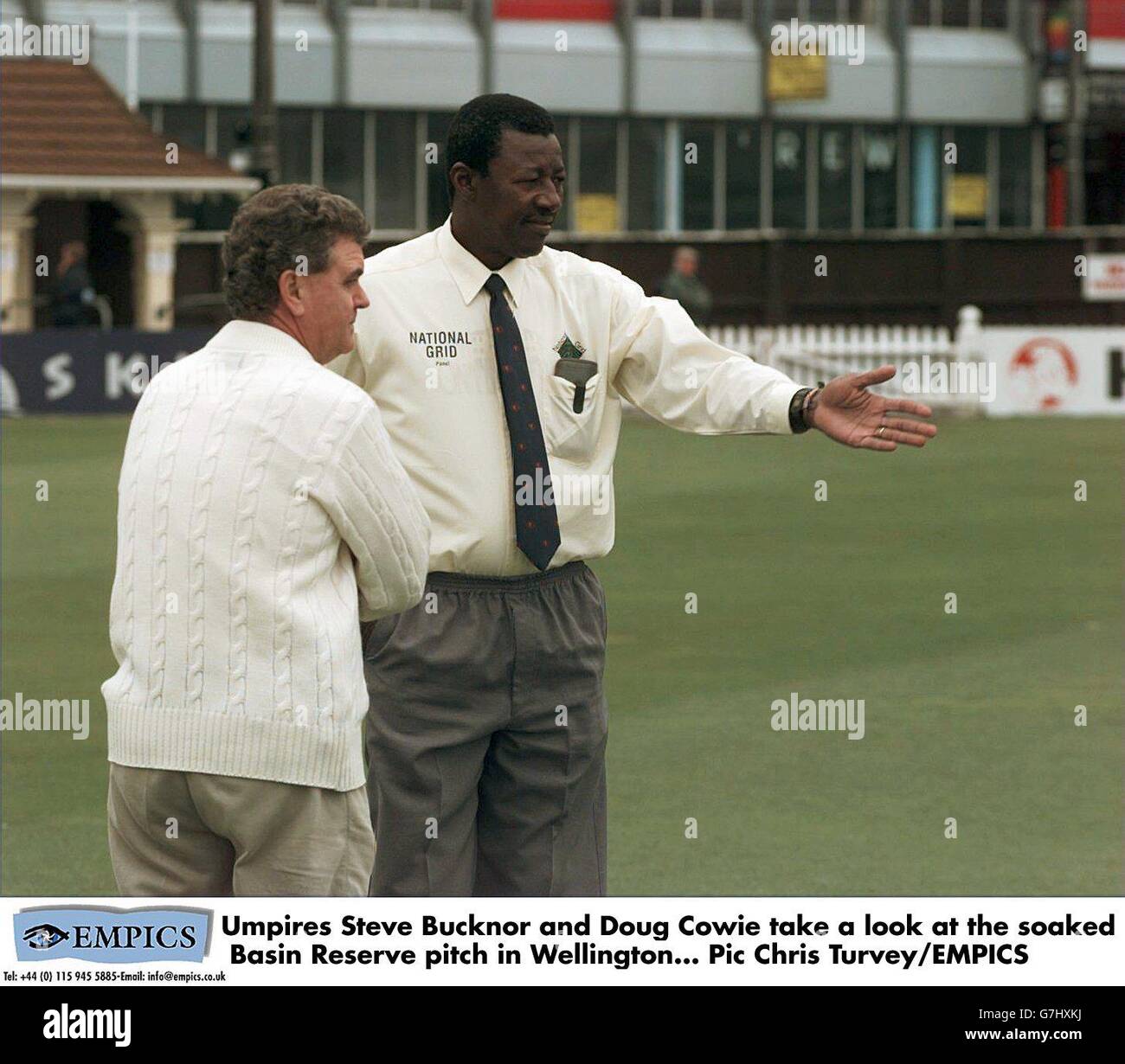 International Cricket-Wellington, NZ-2nd Test Day1. Umpires Steve ...