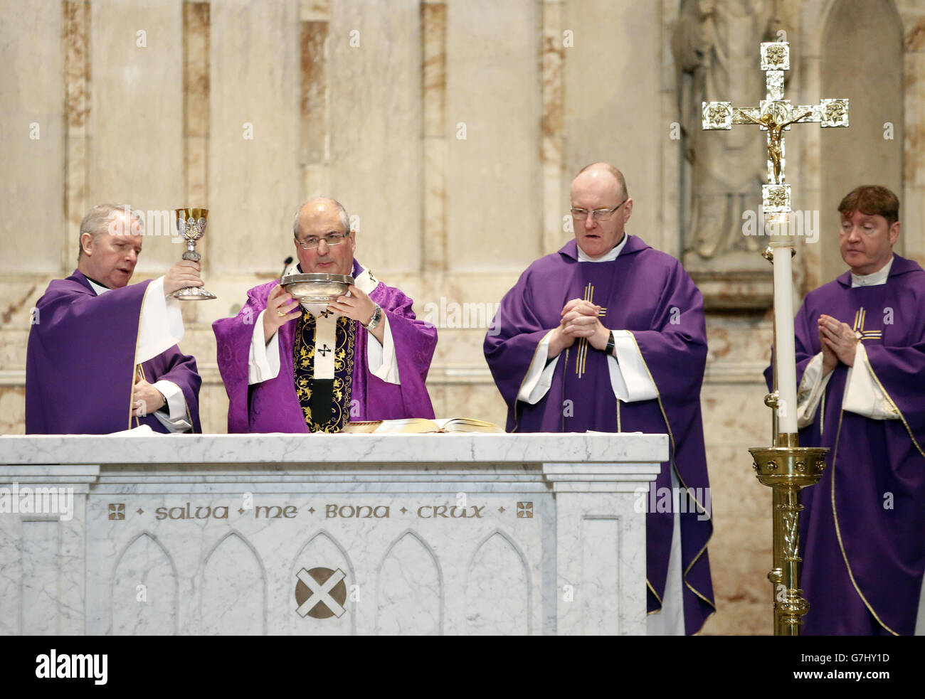 The Archbishop of Glasgow Philip Tartaglia leads a mass at St Andrew's ...