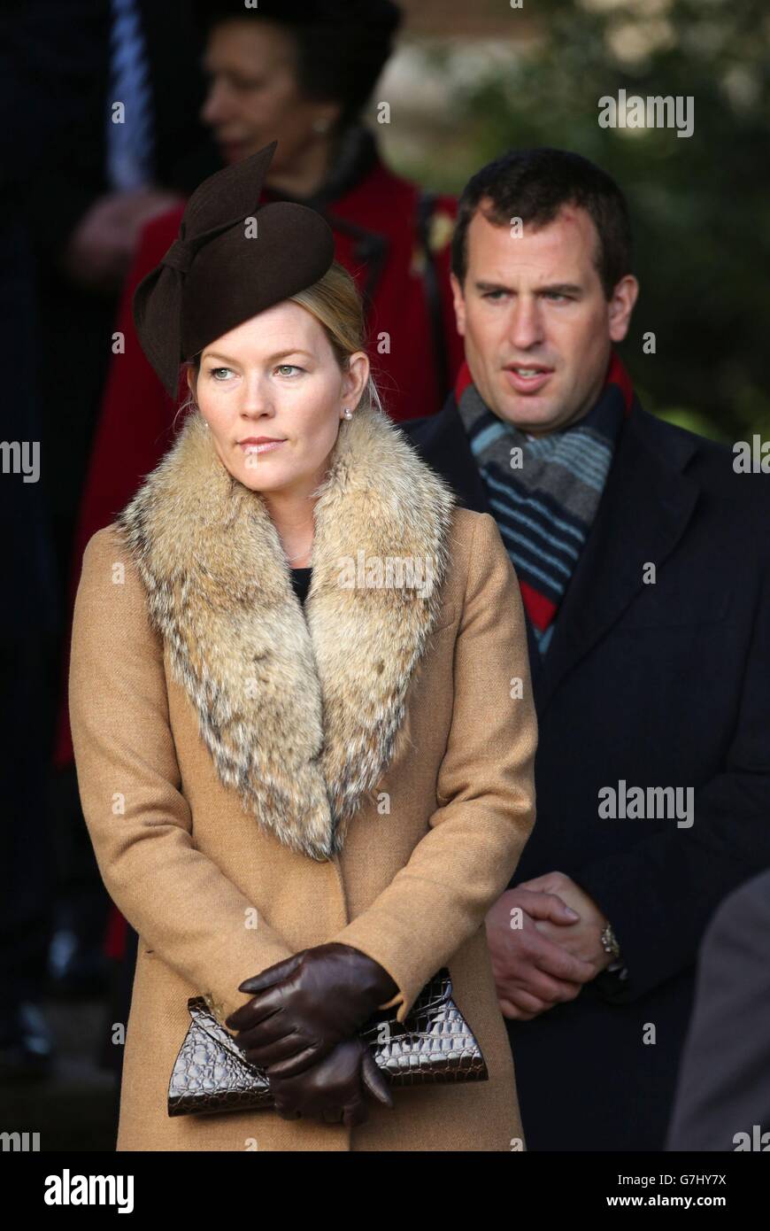 Peter and Autumn Phillips as they leave St Mary Magdalene Church on the ...