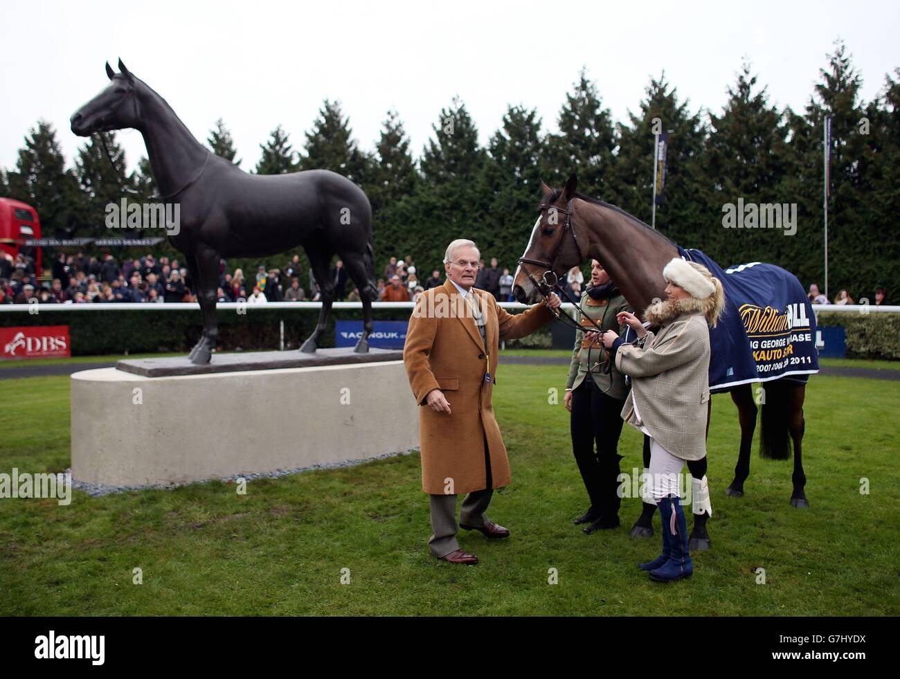 Owner Clive Smith with Kauto Star at the unveiling of his statue in the ...