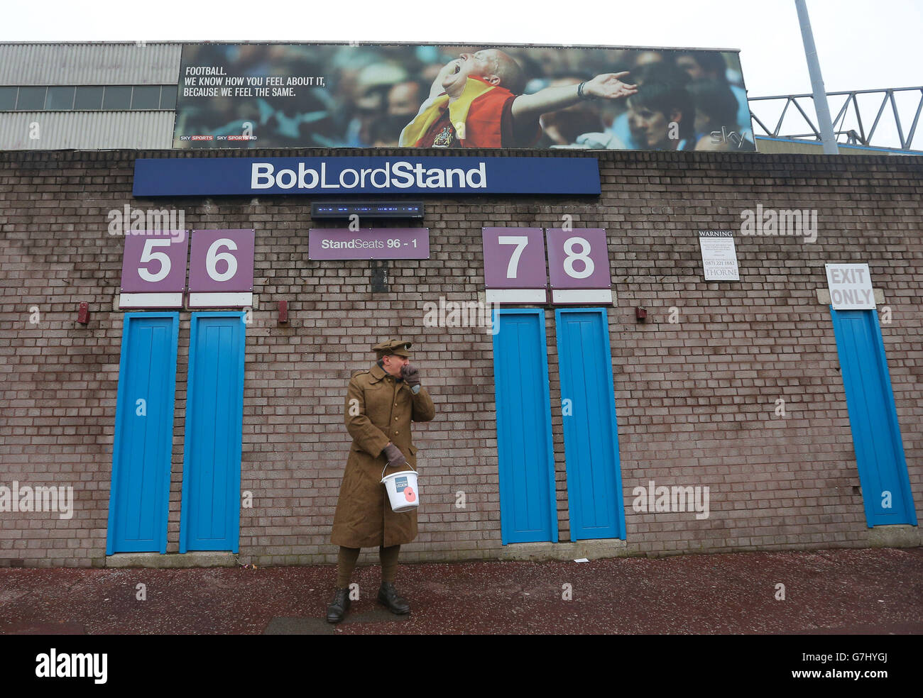 A British Legion member dressed in World War I uniform, outside the ...