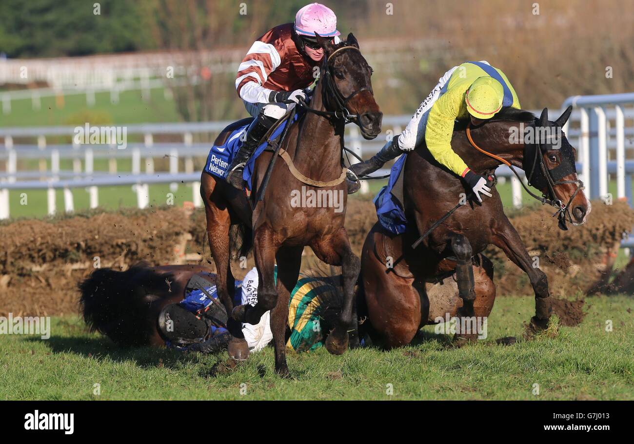 Both Tony McCoy and Shane Shortall fall from their mounts Speckled wood ...