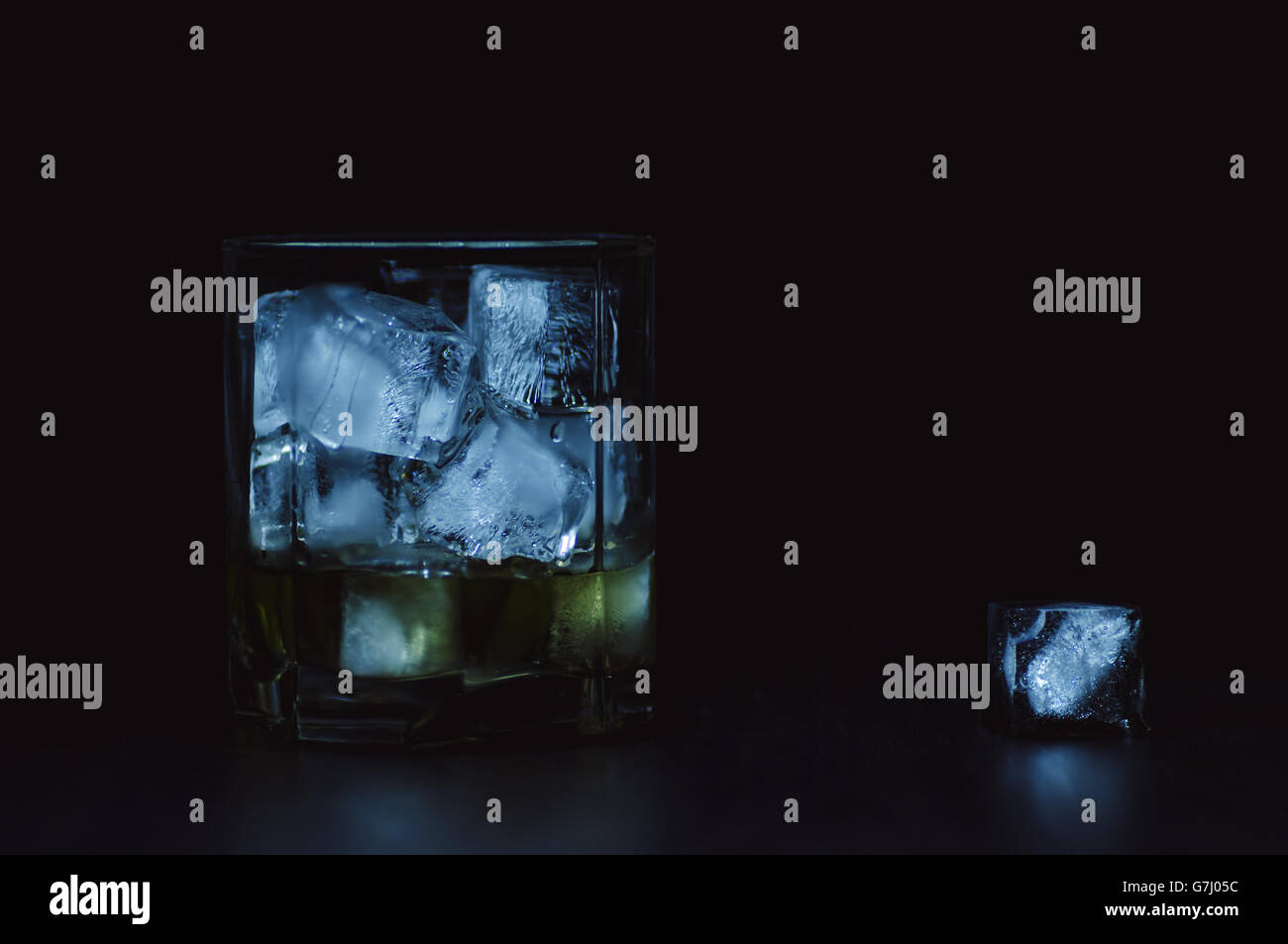 Whiskey with natural ice cold tones Stock Photo - Alamy