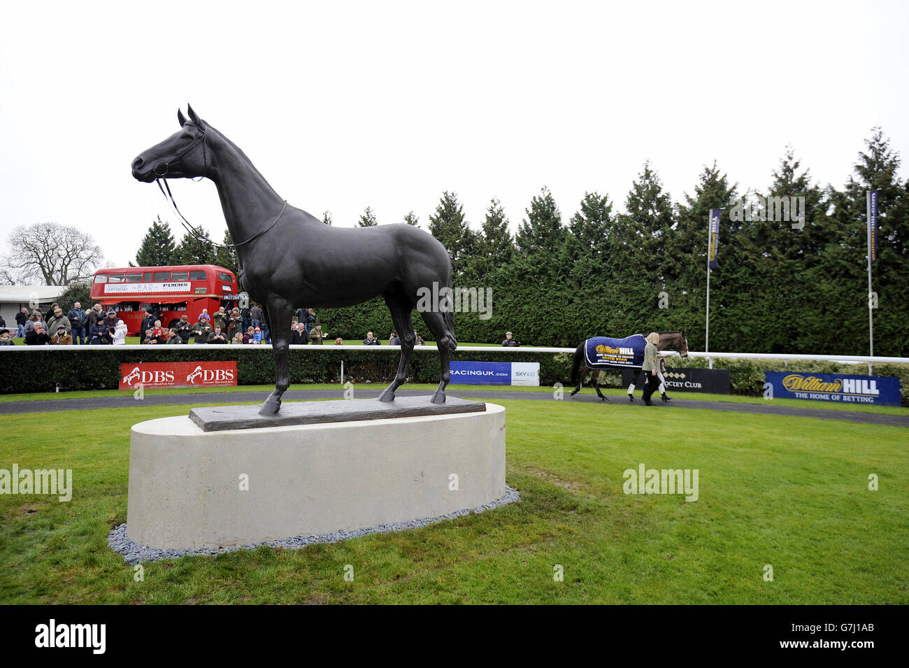 Kauto Star is paraded in front of his statue in the parade ring Stock ...