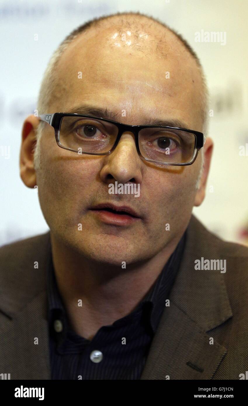 Dr Michael Jacobs speaks during a press conference at the Royal Free ...