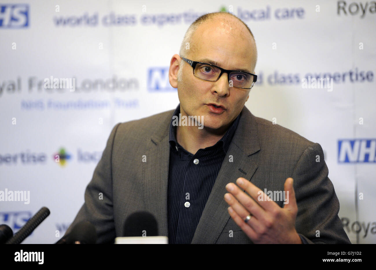 Dr michael during press conference at the royal free hospital hi-res ...