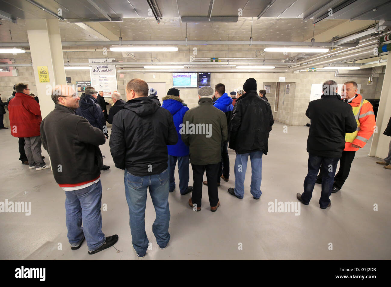 A general view of fans inside the concourse at the Liberty Stadium ...