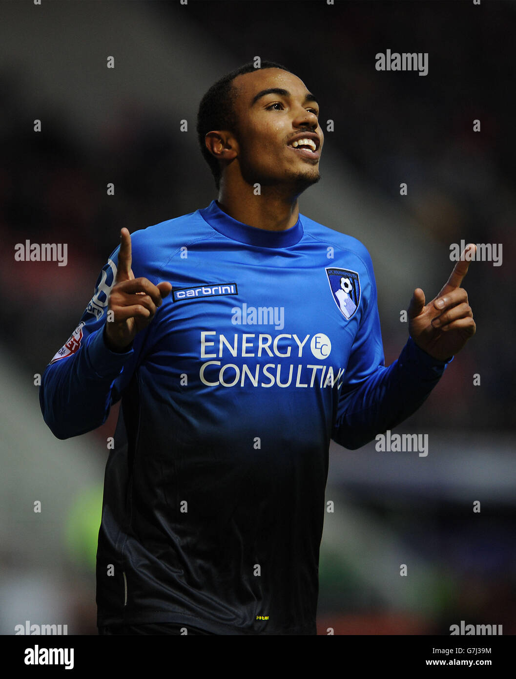 Bournemouth's Junior Stanislas celebrates scoring his sides second goal ...