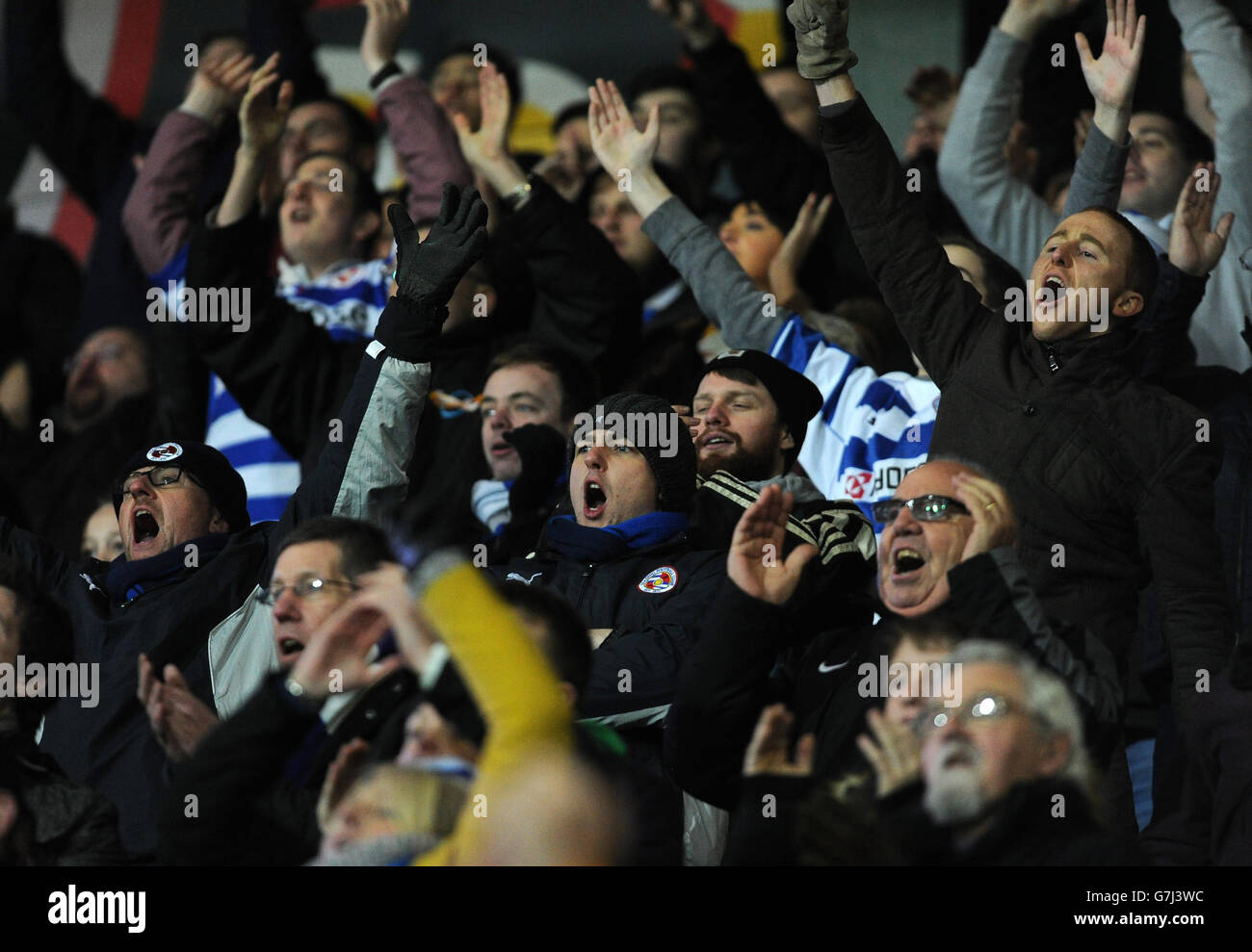 Reading fc fans celebrate in the stands hi-res stock photography and ...